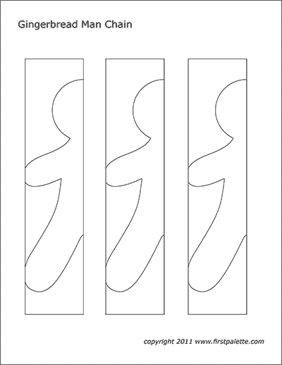 Gingerbread Man Chain Template Free Printable Templates Coloring 