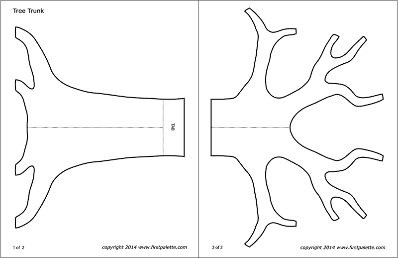Tree Trunk | Free Printable Templates & Coloring Pages | FirstPalette.com Tree Trunk | Free Printable Templates & Coloring Pages | FirstPalette.com